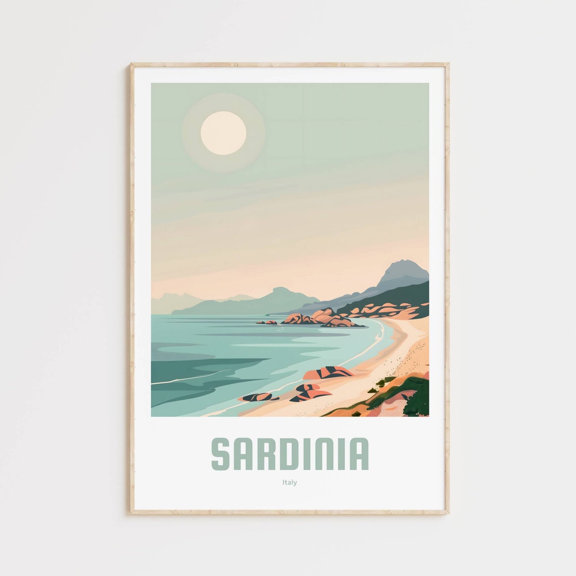 Sardinia Poster Vintage Travel Poster Retro Sardinia Travel Poster Gift ...
