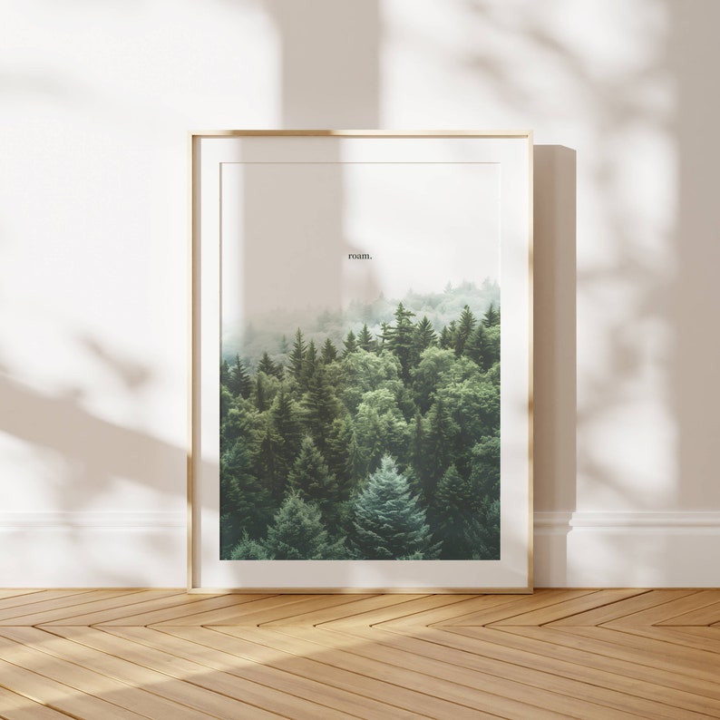 Forest Poster | Wanderlust | Travel Poster | Living Room Decor ...