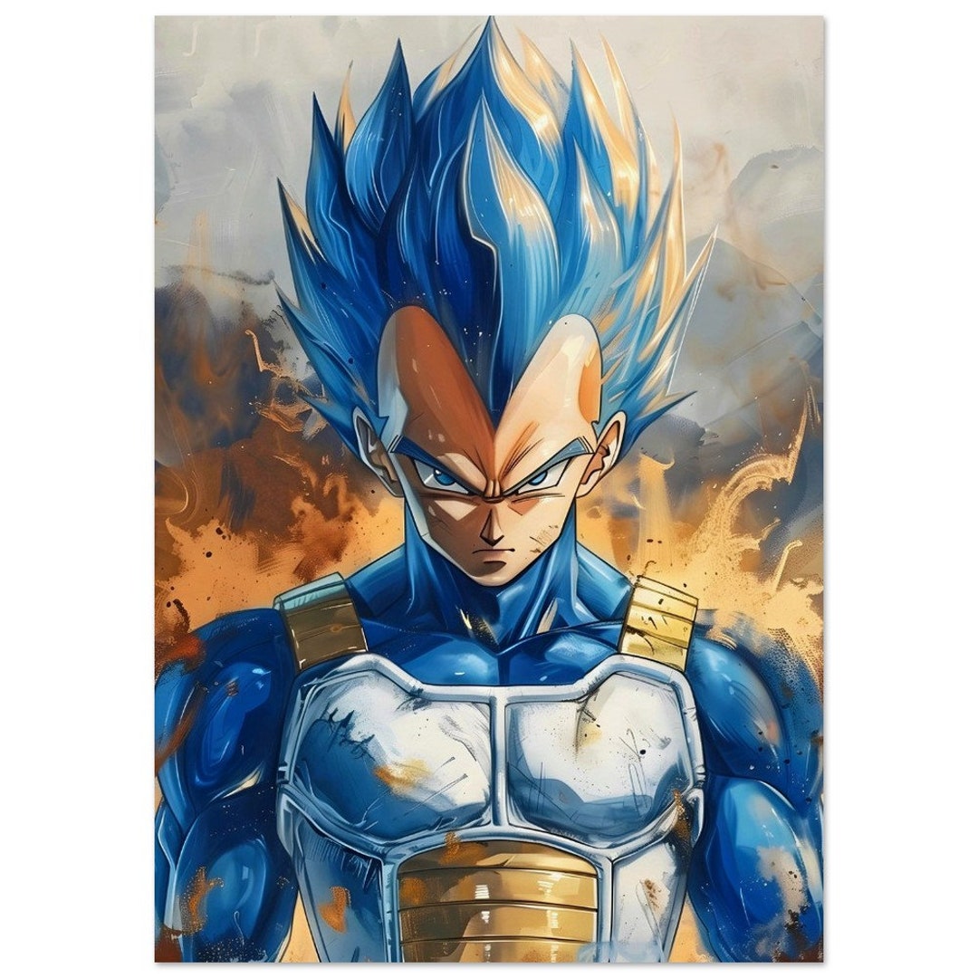 Vegeta Blue Menacing Stare Down Aura Dragon Ball Z Wall Art Akira ...