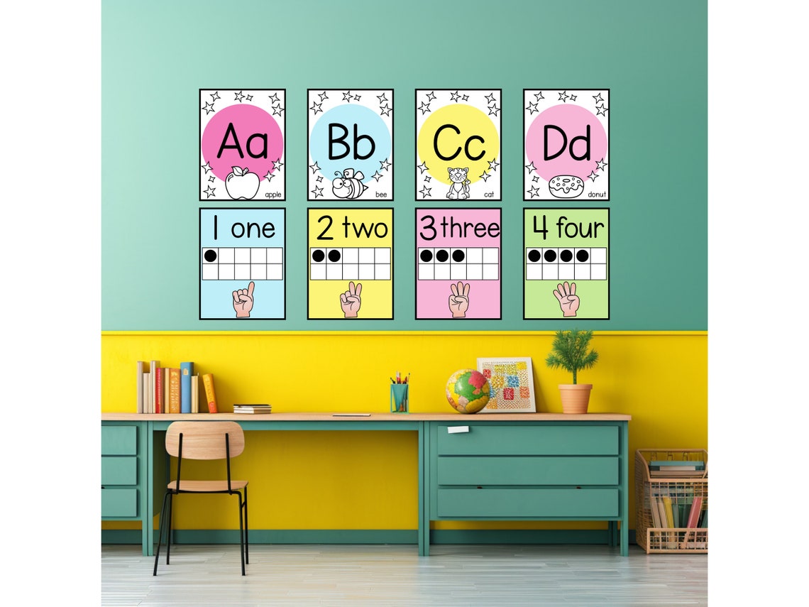 Classroom Decor Bundle, Alphabet Posters, Bulletin Board, Classroom ...