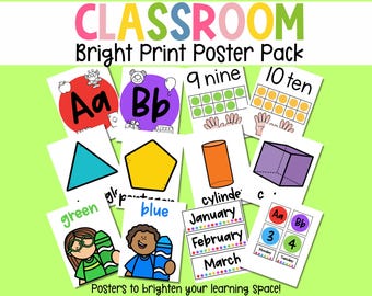 Classroom Decor Bundle, Alphabet Posters, Bulletin Board, Classroom ...