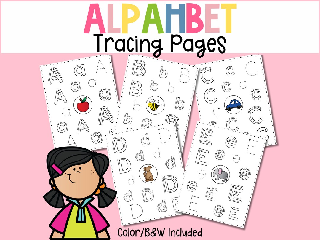 Alphabet Tracing Pages, Handwriting, Busy Book, Homeschool Printable ...