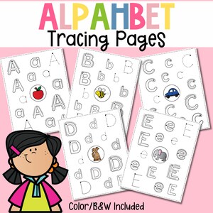 Alphabet Tracing Pages, Handwriting, Busy Book, Homeschool Printable ...