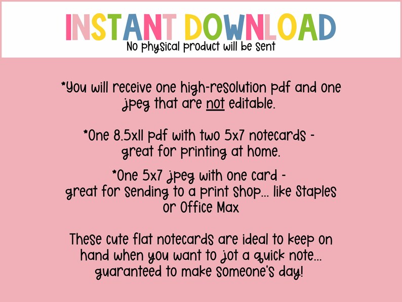 Teacher Positive Notecards, Classroom Supplies, Instant Digital ...