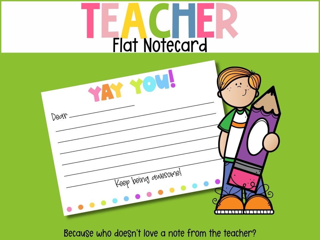 Teacher Positive Notecards, Classroom Supplies, Instant Digital ...