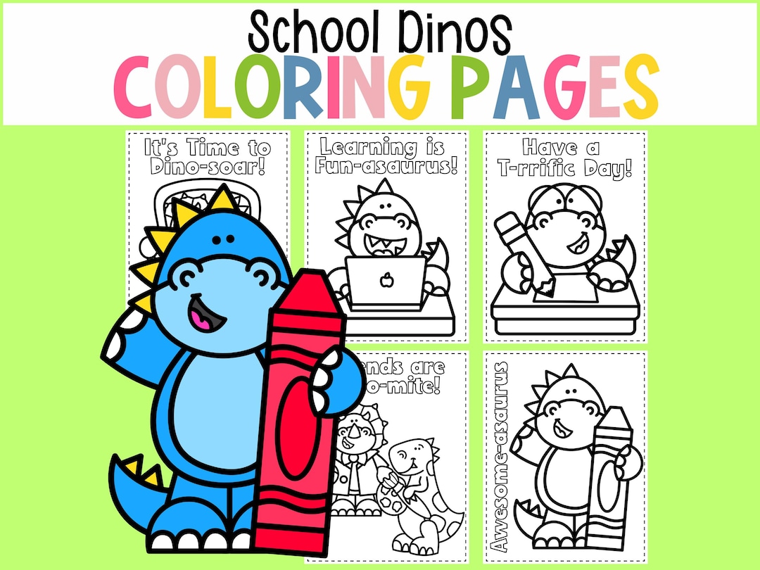 Coloring Pages, Dinosaur Theme, Back to School, Bulletin Board, Teacher ...