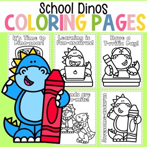 Coloring Pages, Dinosaur Theme, Back to School, Bulletin Board, Teacher ...