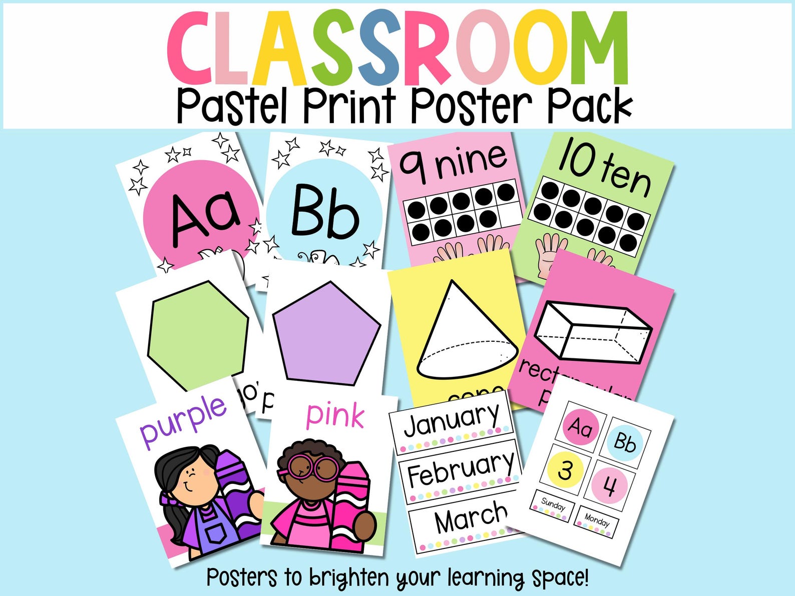 Classroom Decor Bundle, Alphabet Posters, Bulletin Board, Classroom ...