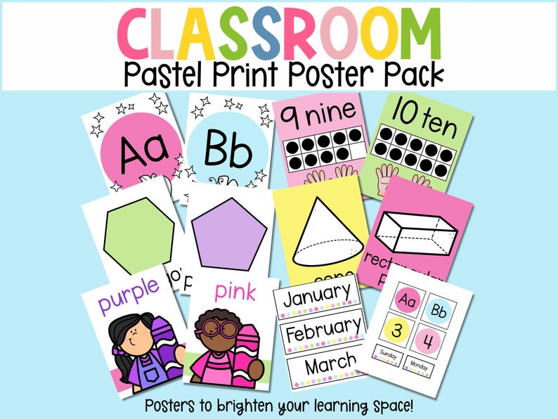 Classroom Decor Bundle, Alphabet Posters, Bulletin Board, Classroom ...