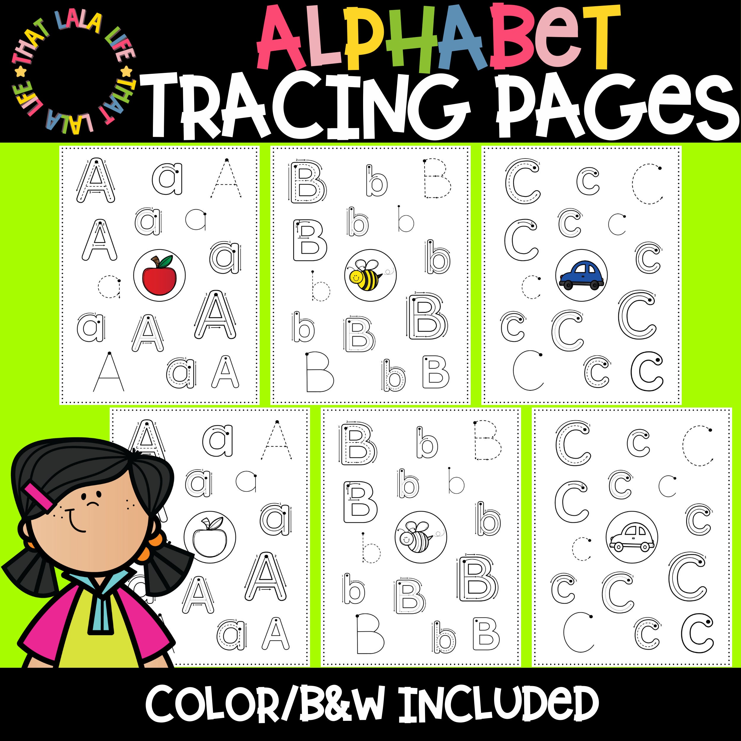 Alphabet Tracing Pages, Handwriting, Busy Book, Homeschool Printable ...