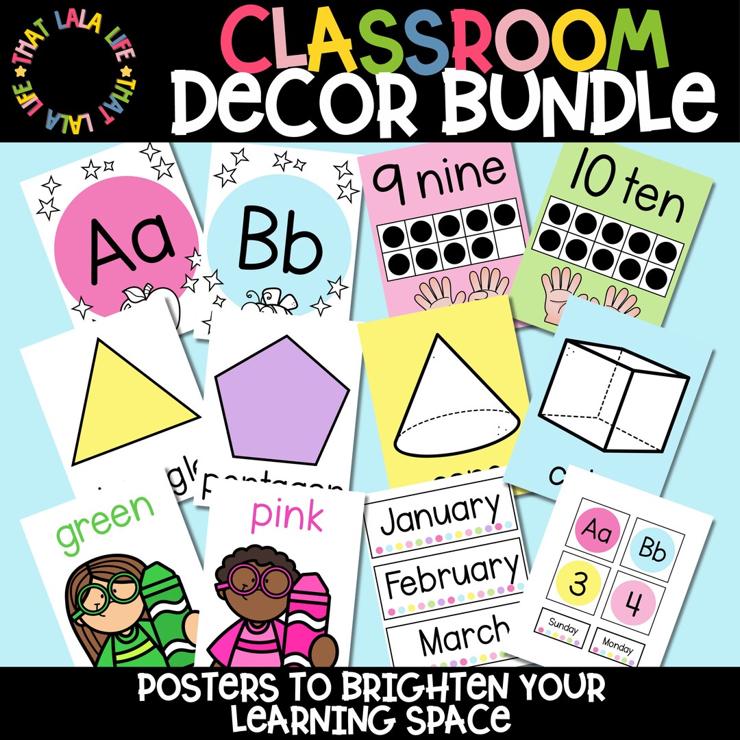 Classroom Decor Bundle, Alphabet Posters, Bulletin Board, Classroom ...