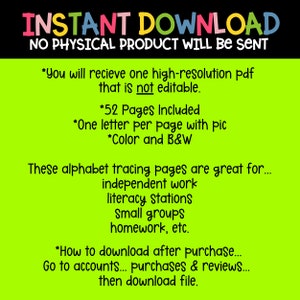 Alphabet Tracing Pages, Handwriting, Busy Book, Homeschool Printable ...