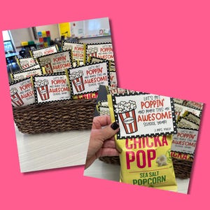 Popcorn Gift Tag, Back to School, Meet the Teacher, Bus Driver Gift ...