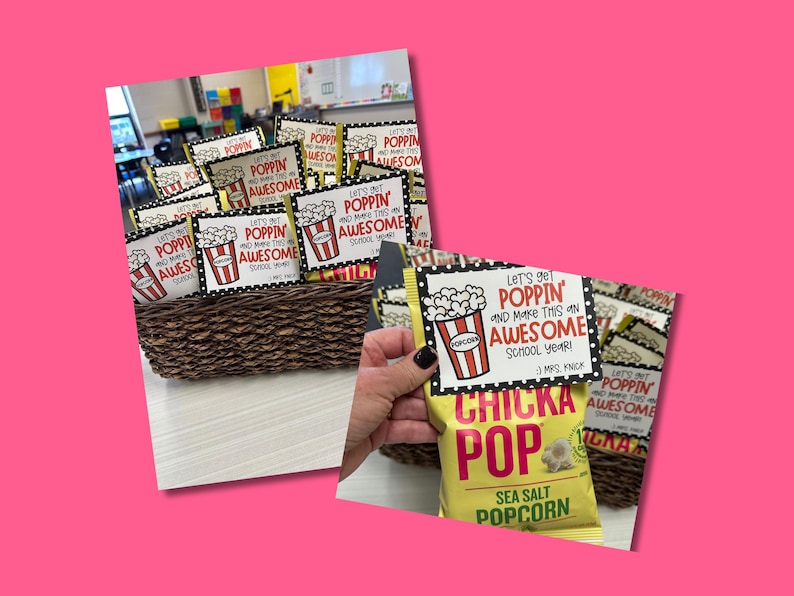 Popcorn Gift Tag, Back to School, Meet the Teacher, Bus Driver Gift ...