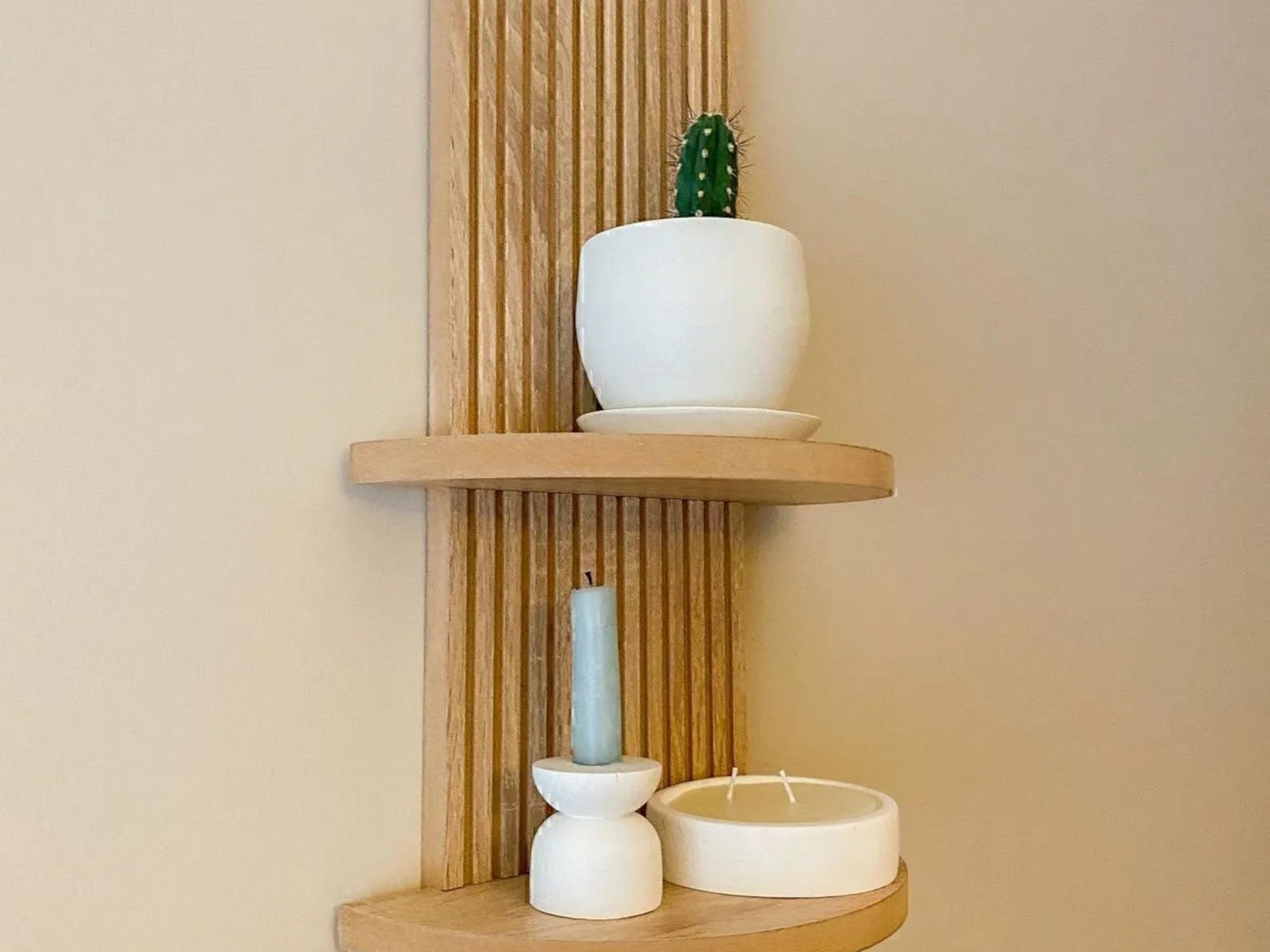 Rustic Oak Decorative Wall Shelf 2 Tier, 70x20 Cm - Etsy