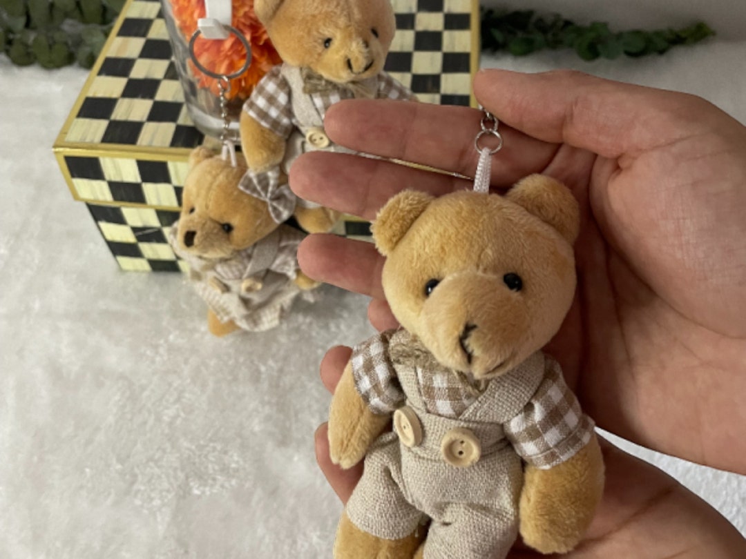 Plaid Dress Plush Teddy Bear Multicolored, Approx. 13 Cm - Etsy