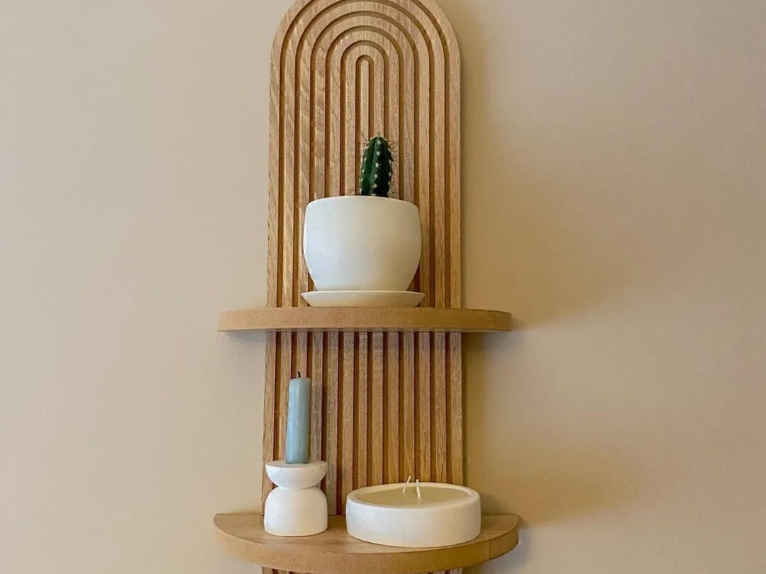 Rustic Oak Decorative Wall Shelf 2 Tier, 70x20 Cm - Etsy