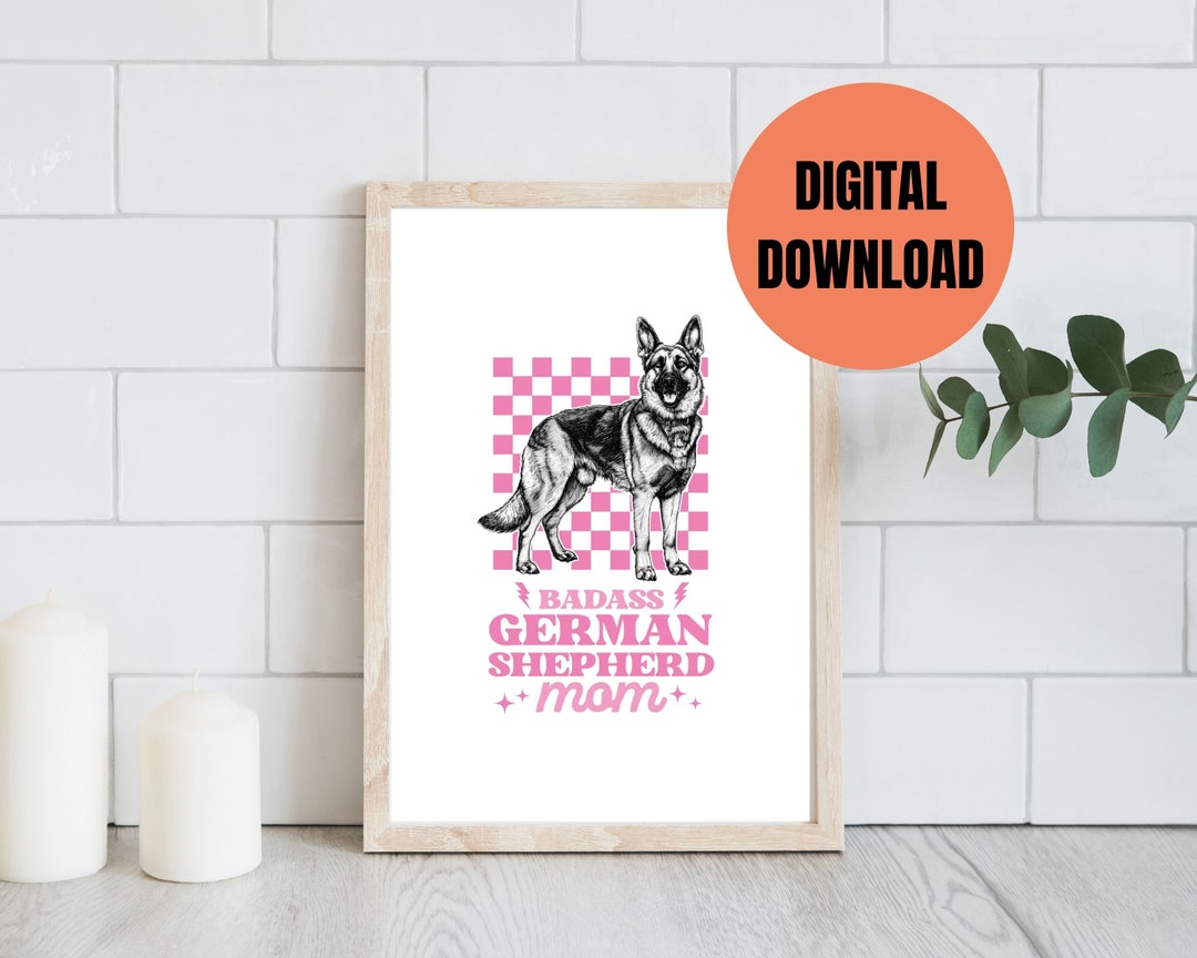 German Shepherd Printable Dog Poster, Doggy Prints, Cool Hipster Dogs ...