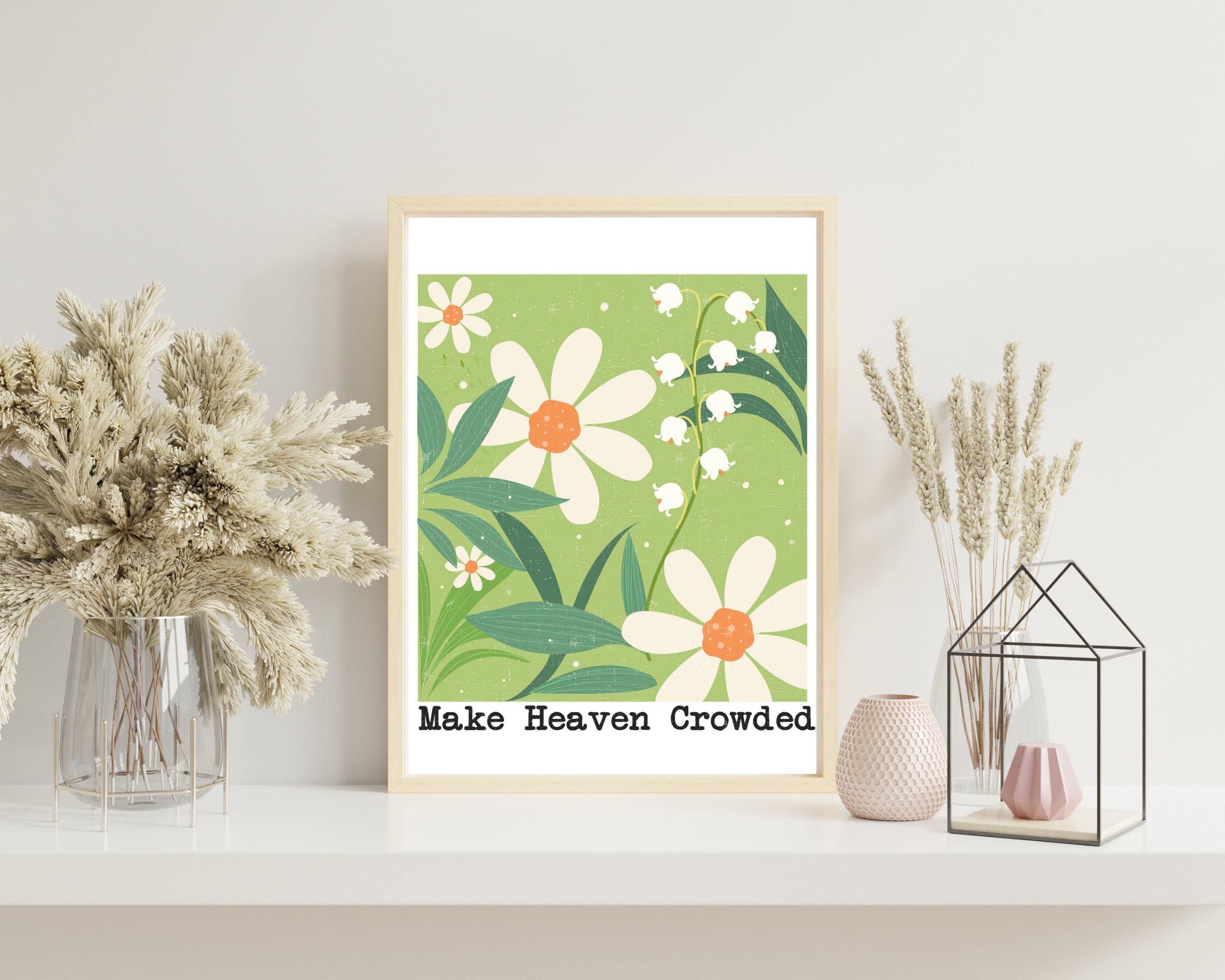 Bundle Pack Boho Flower Printable Posters, 9 Prints, Retro Prints ...