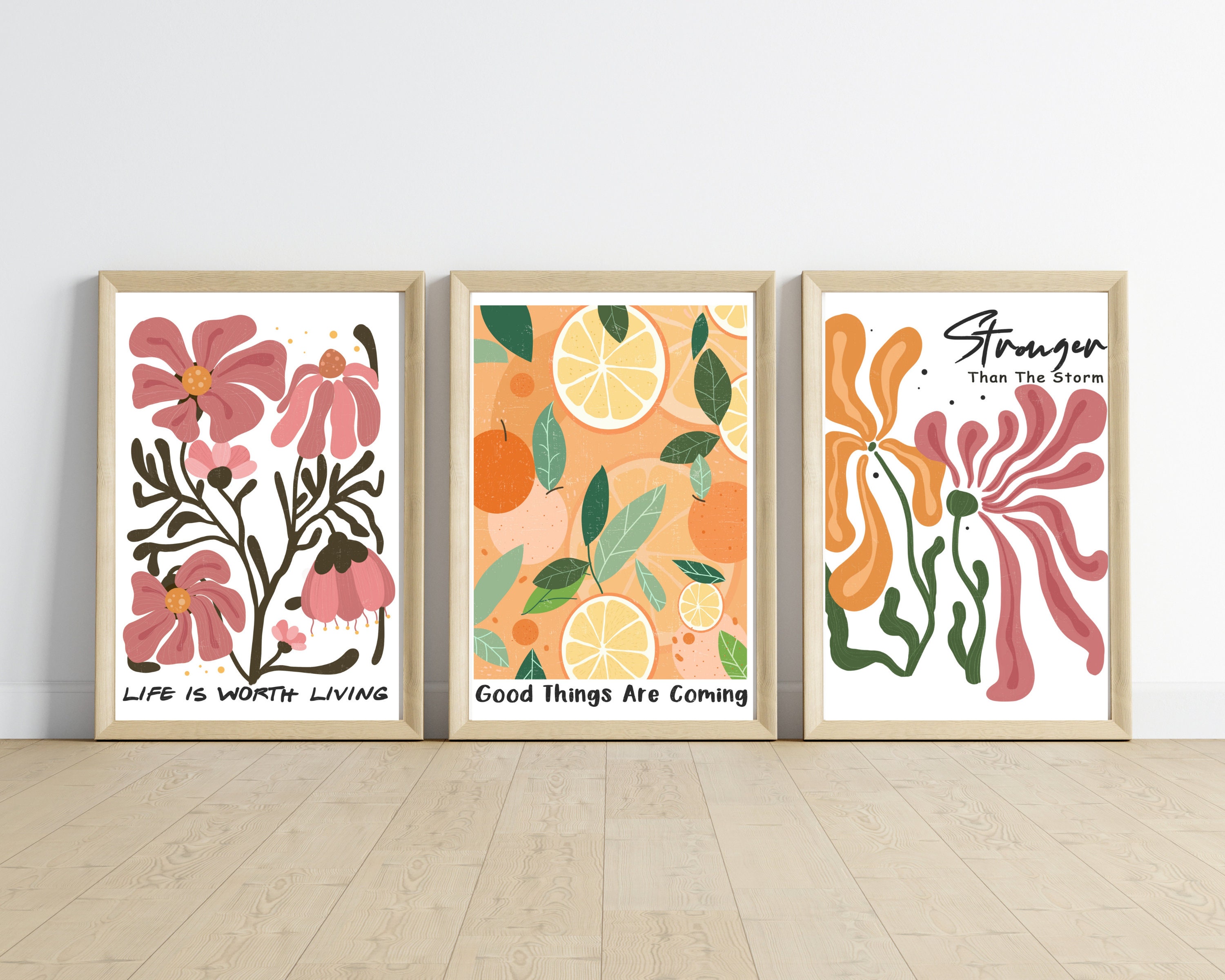 Bundle Pack Boho Flower Printable Posters, 9 Prints, Retro Prints ...