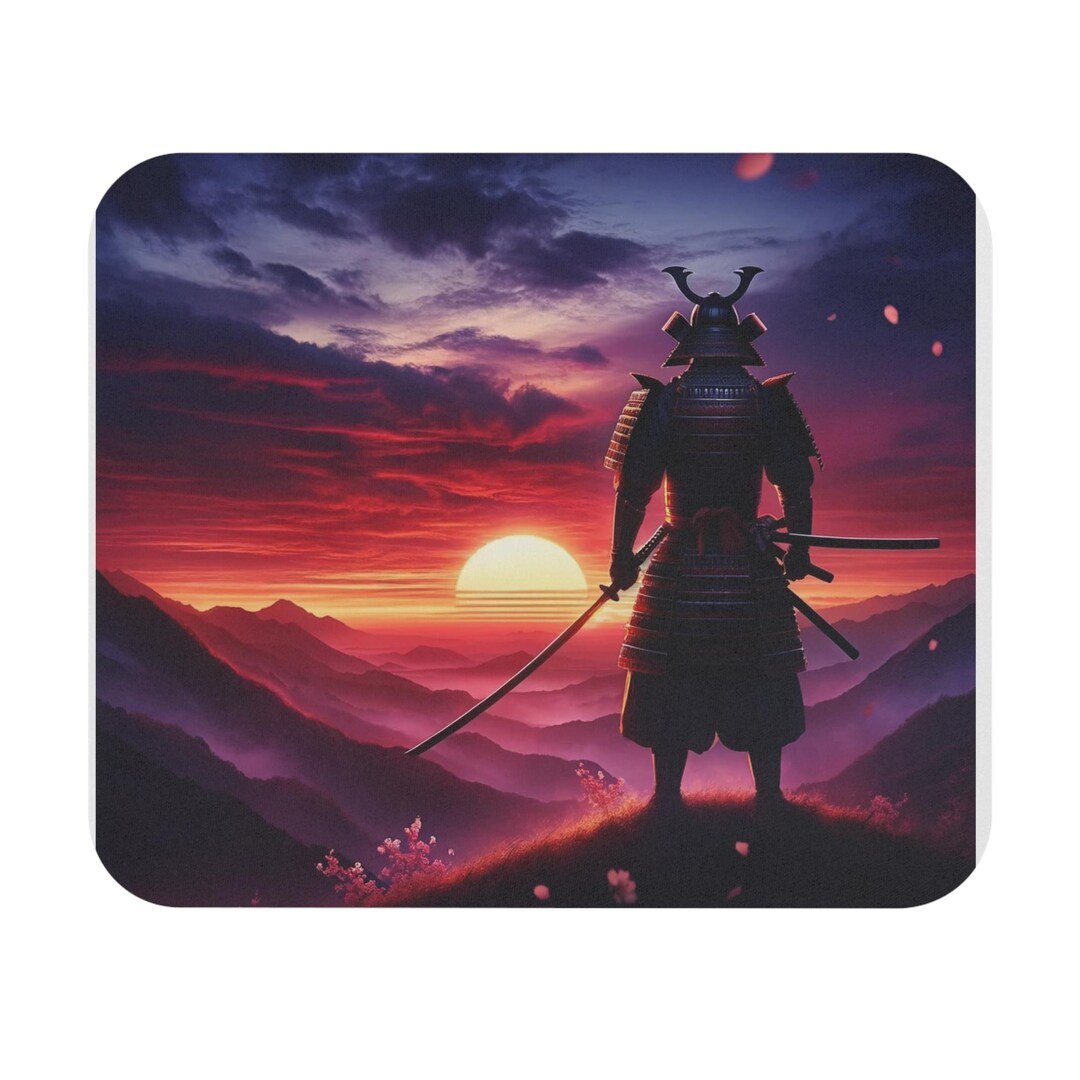 Lone Samurai Standing in Sunset Mouse Pad rectangle - Etsy