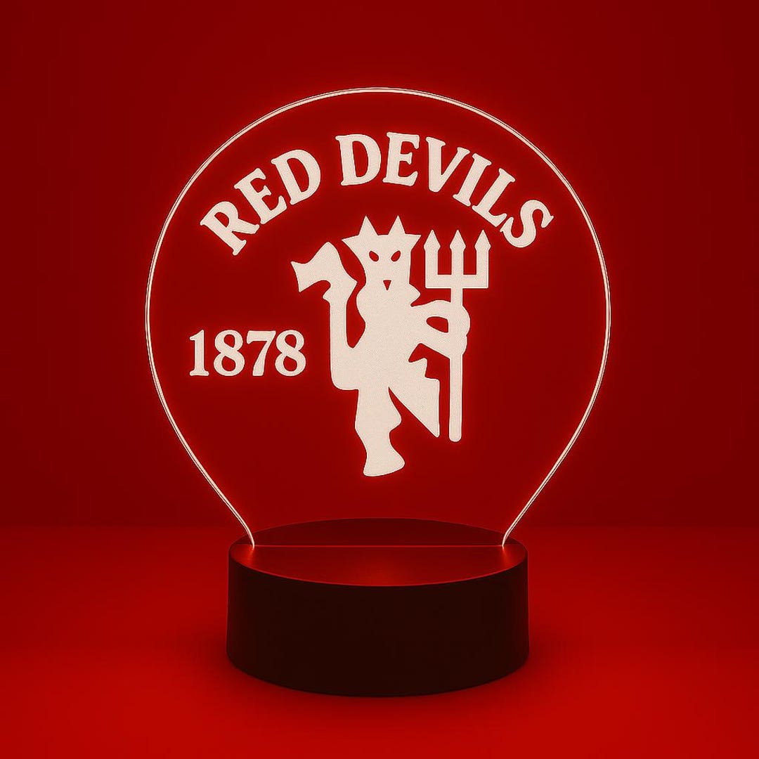 Manchester United FC Gift – Red Devils LED Lamp, Man United Night Light ...