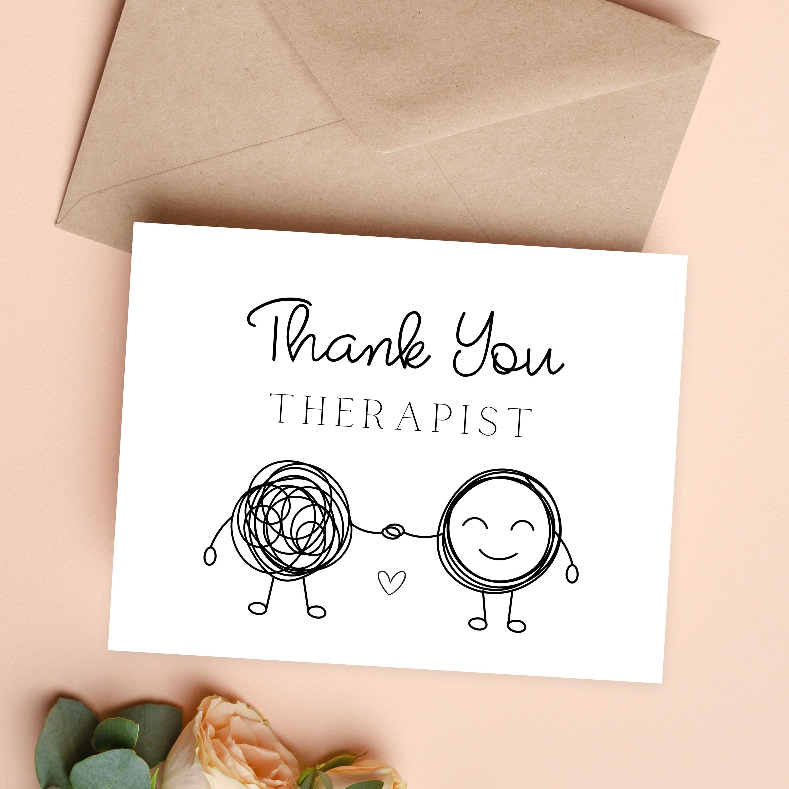 Thank You to Therapist Card, Thank You Therapist Gift, Therapist Thank ...