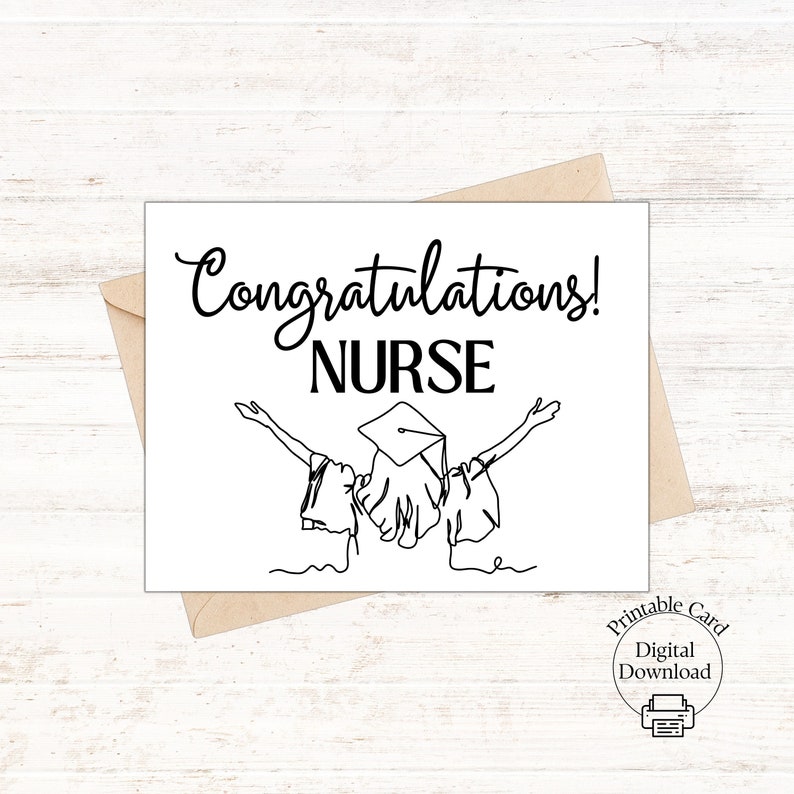 Congratulations Card for Nurses, Nurse Graduation Card, Gift for ...