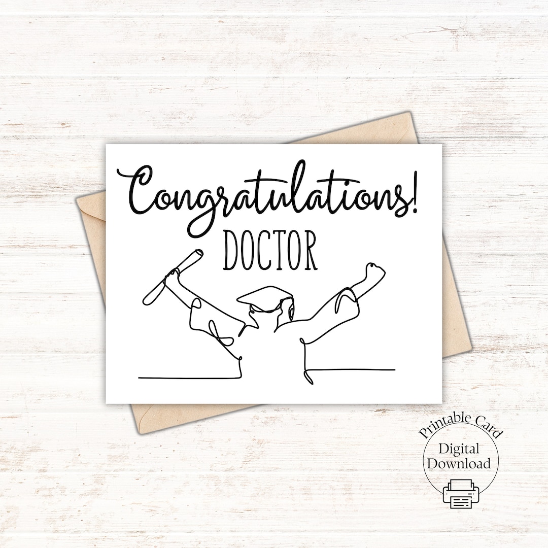 Congratulations Doctor Card, Graduation Doctor Gift, Card for New ...