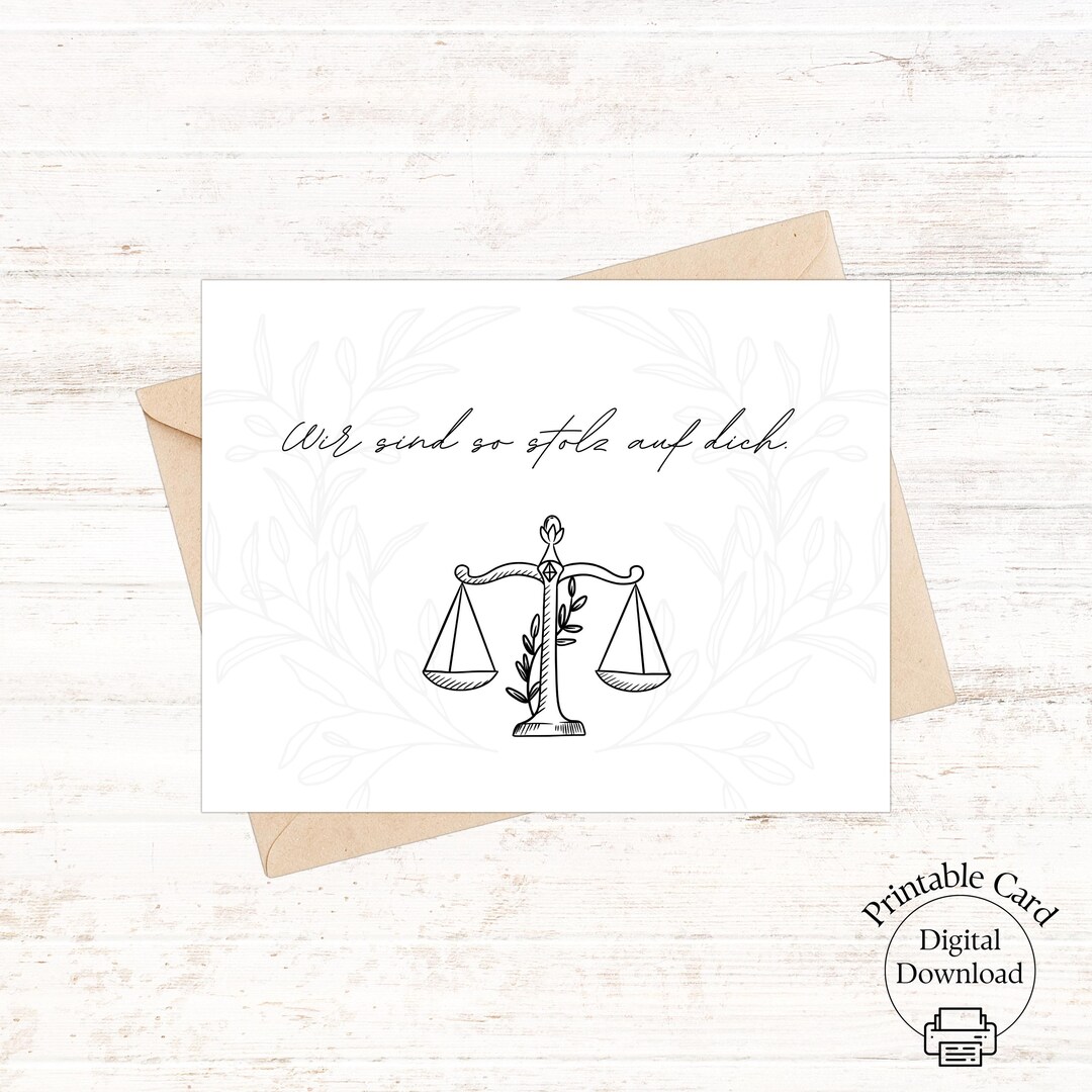 Proud of You Card - Law Graduation Congratulations - Digital Download ...