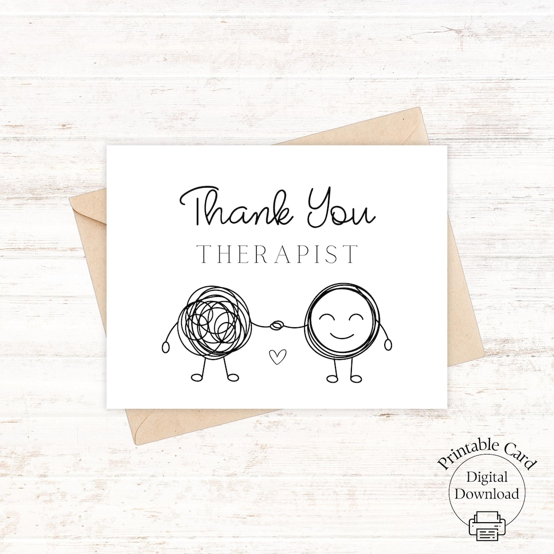 Thank You to Therapist Card, Thank You Therapist Gift, Therapist Thank ...