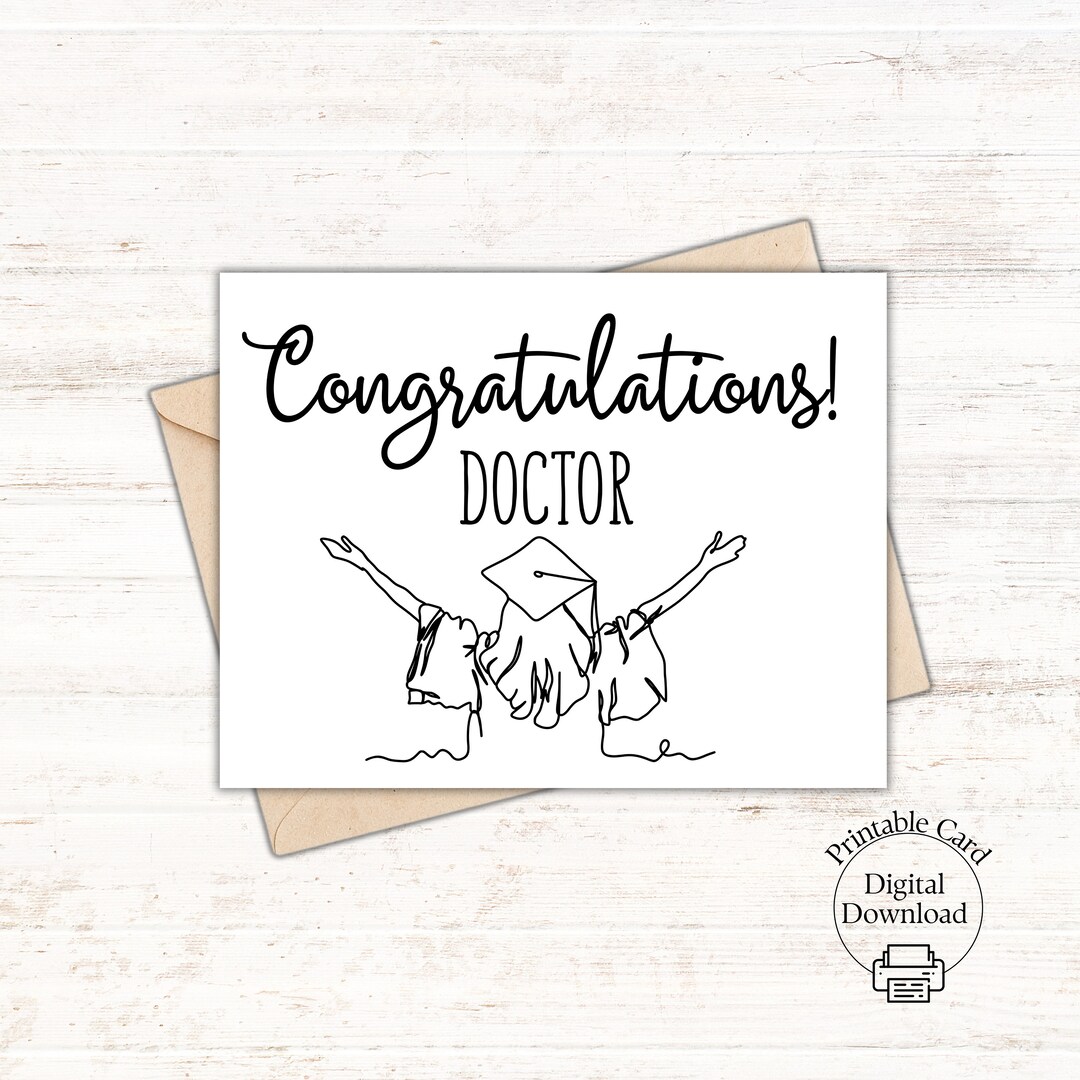 Congratulations Doctor Card, Graduation Doctor Gift, Card for New ...