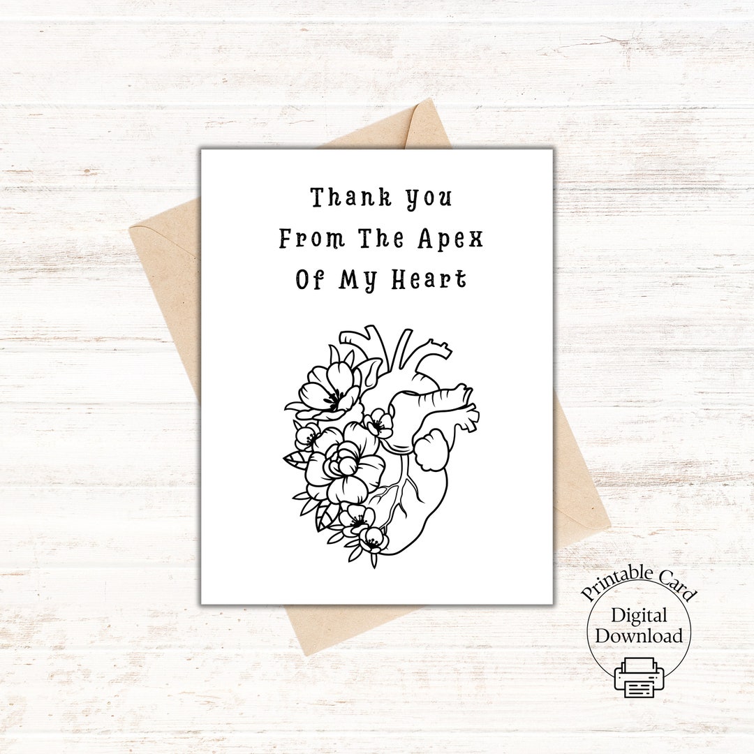 Thank You Card Cardiologist, Medical Card, Thank You Doctor Card, Gift ...