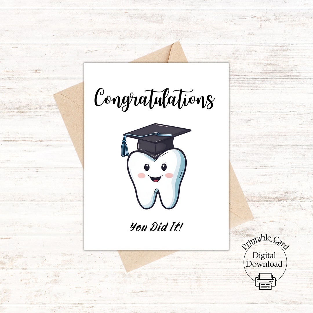 Congratulations Dentist Card, Graduation Dentist Gift, Card for New ...