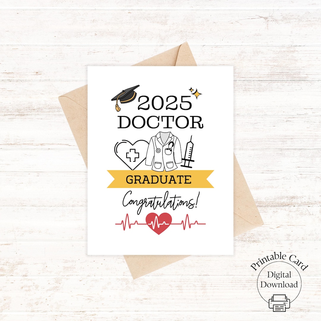 Congratulations Card for Doctor Graduation Card Doctor Gift for Doctors ...