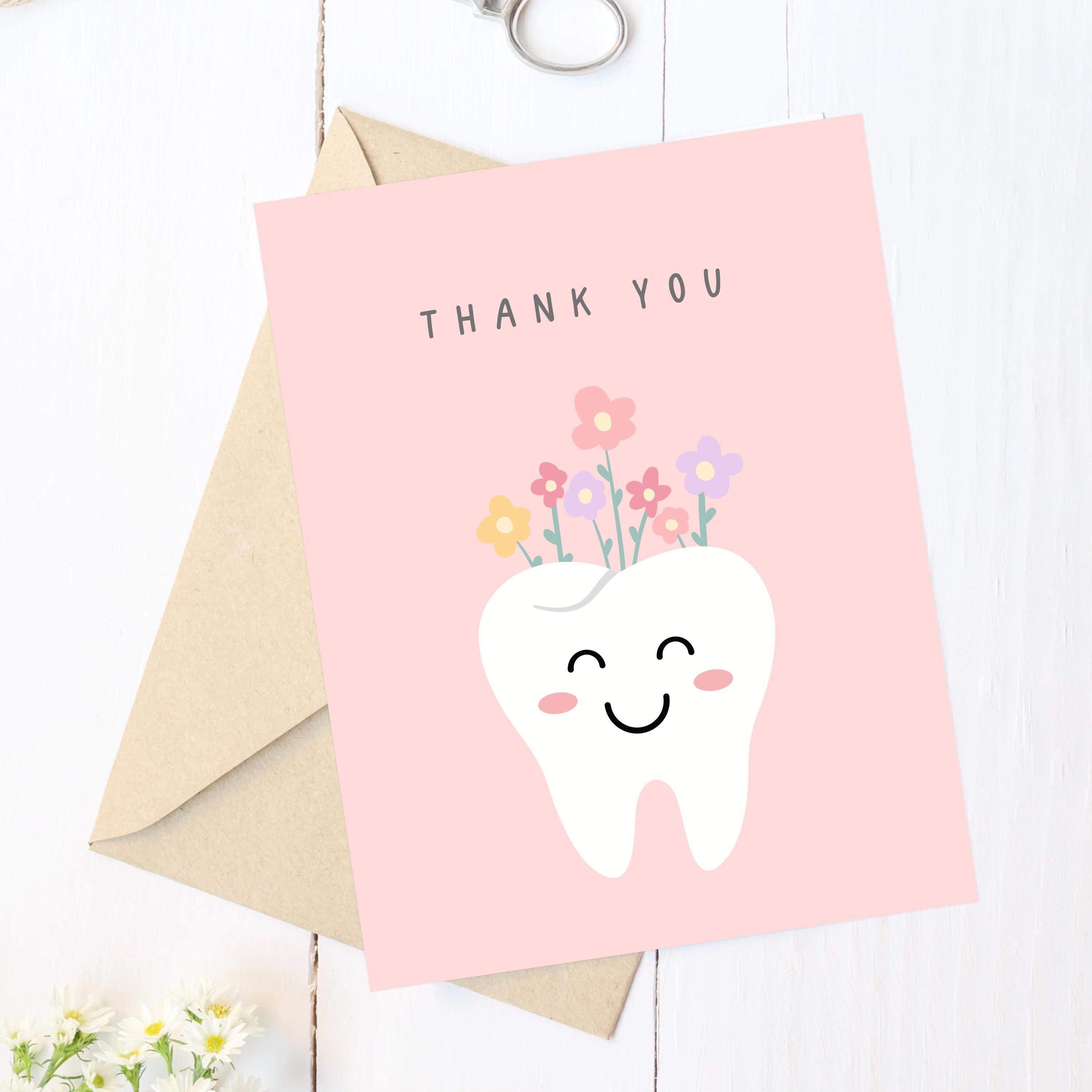 Thank You Card for Dentist, Thank You Card Dental Assistant, Dentist ...