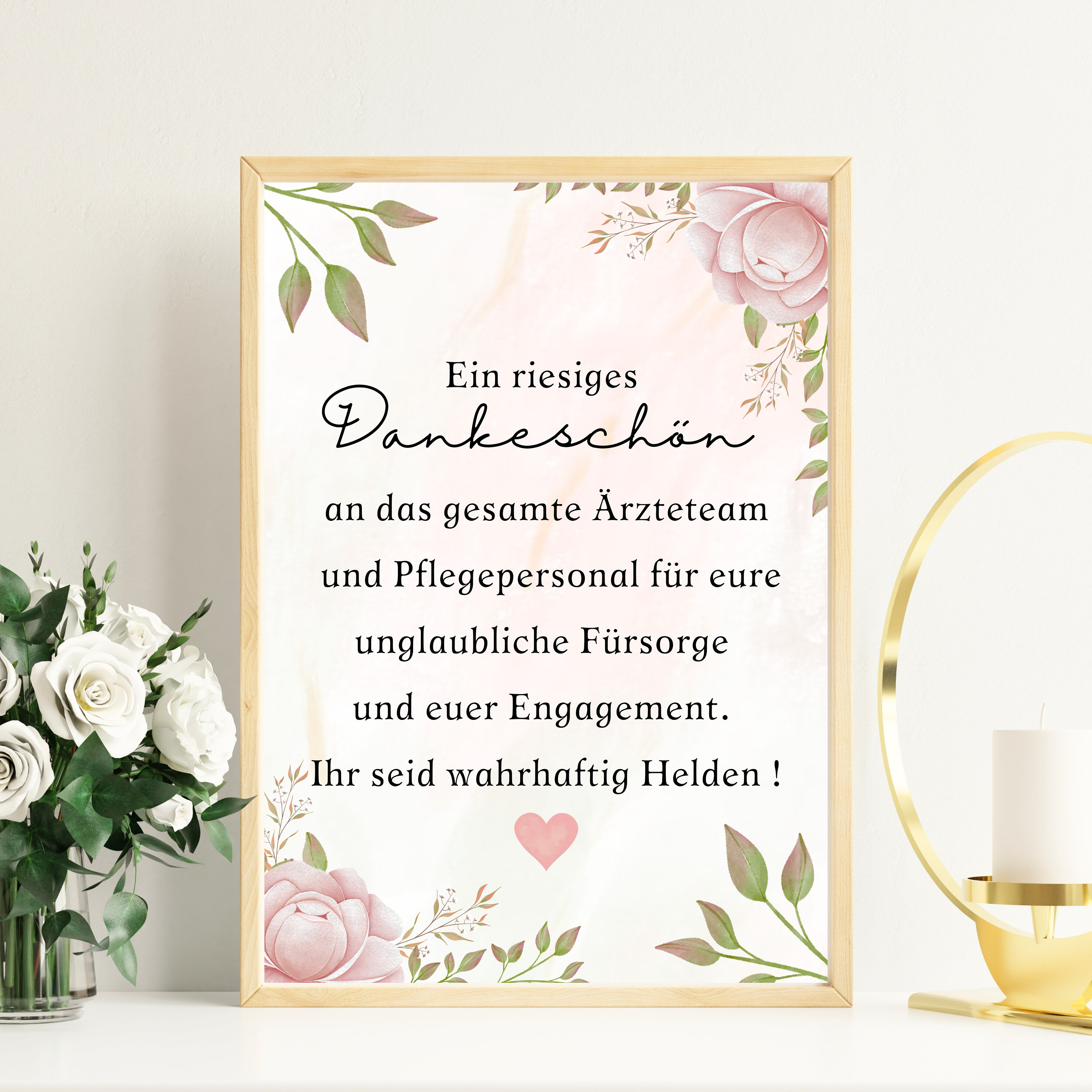 Poster Danke für Ärzte und Pflegepersonal, Dankeschön Geschenk für ...