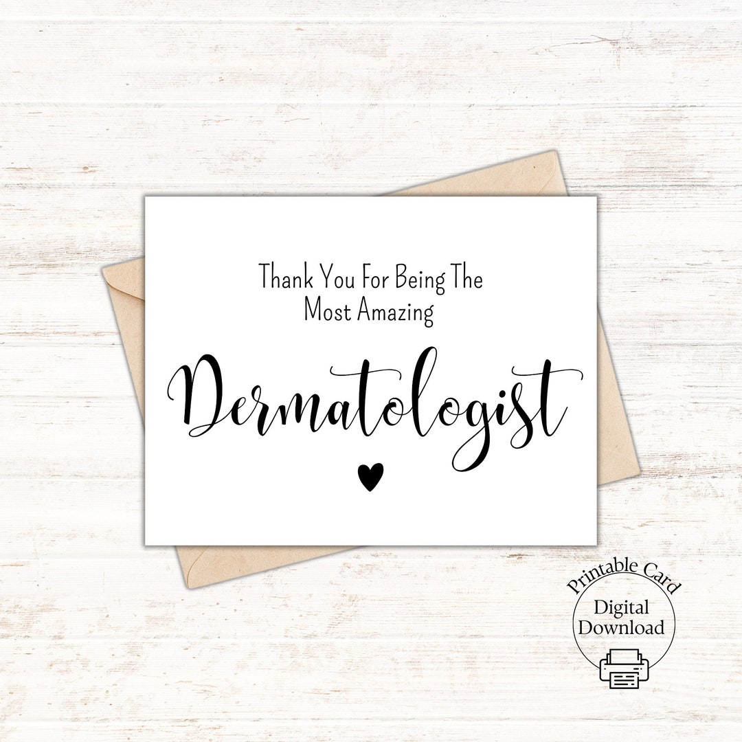 Dermatologist Thank You Card Gift Dermatology Card Thank You Skin ...