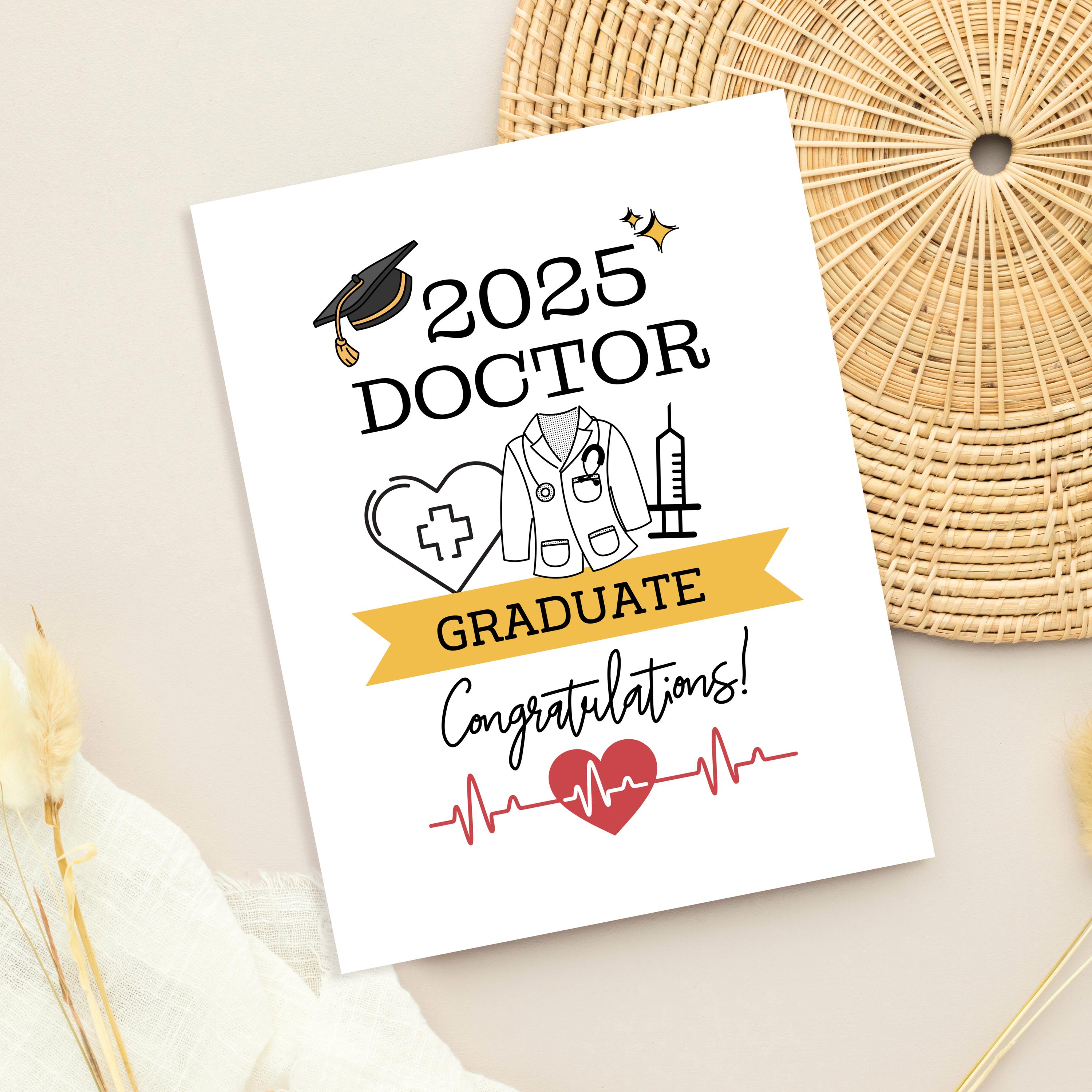 Congratulations Card for Doctor Graduation Card Doctor Gift for Doctors ...