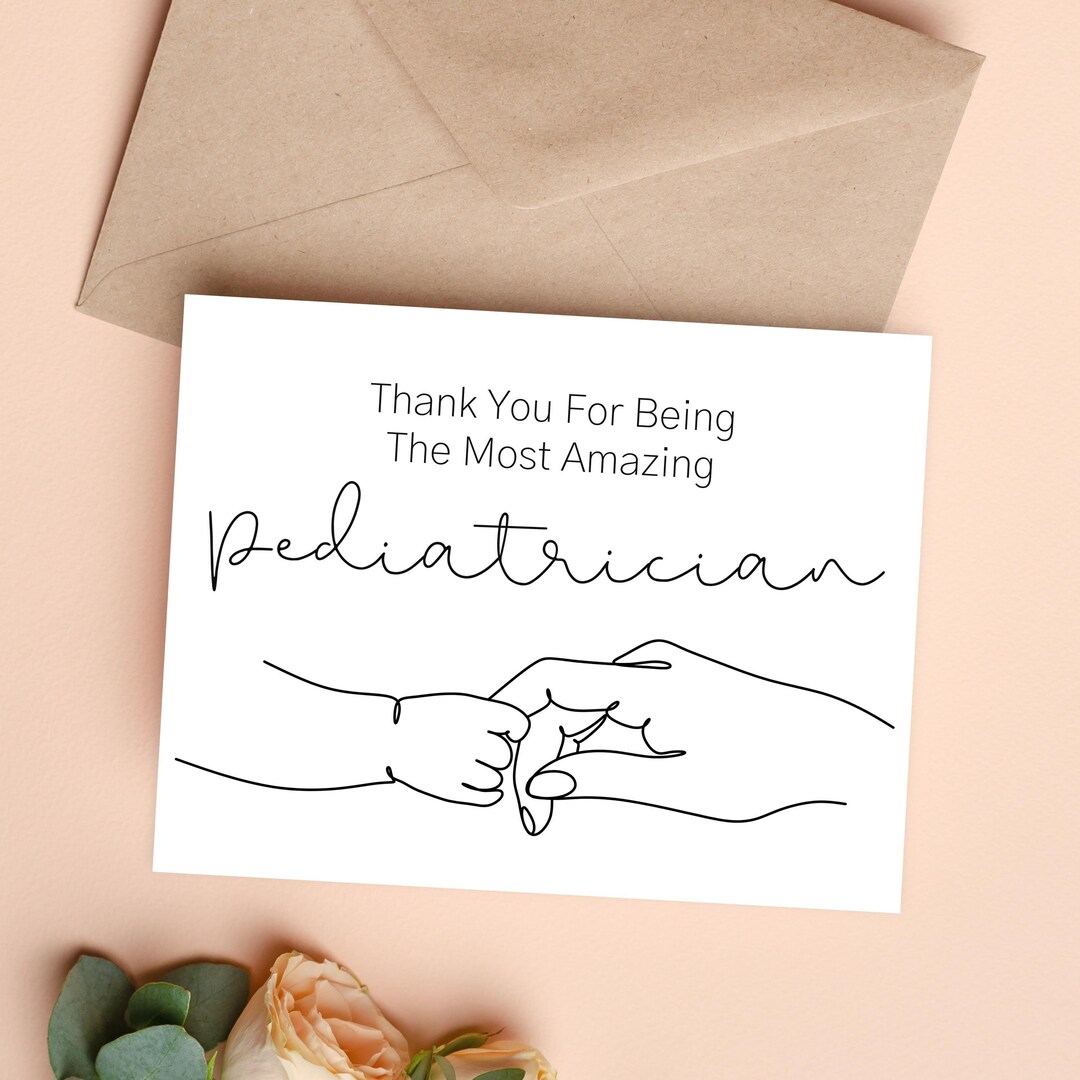 Thank You Card for Pediatrician, Digital Card Doctor, Gift for ...