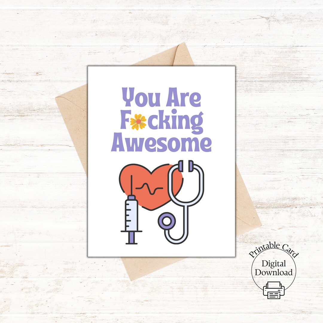 Printable Card for Doctors, Appreciation Gift Doctors, Funny Card for a ...