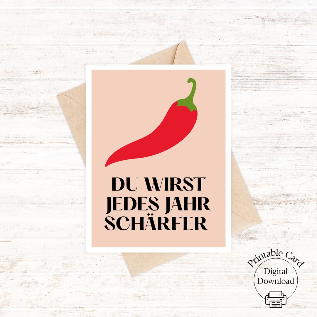 Funny Birthday Card Chilli, Printable Birthday Card, Funny Birthday ...