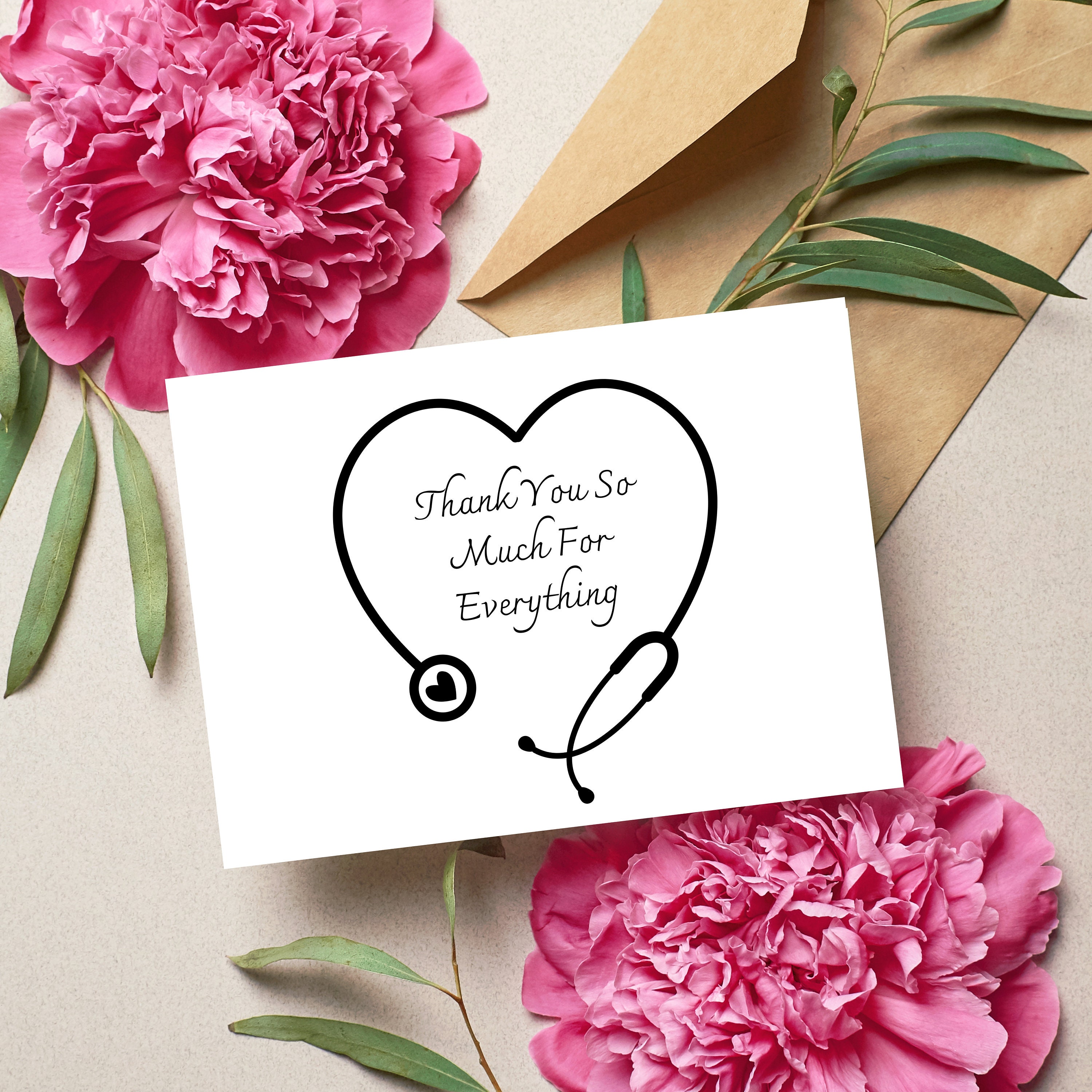Thank You Doctors and Nursing Team Card, Thank You Card for Clinic and ...