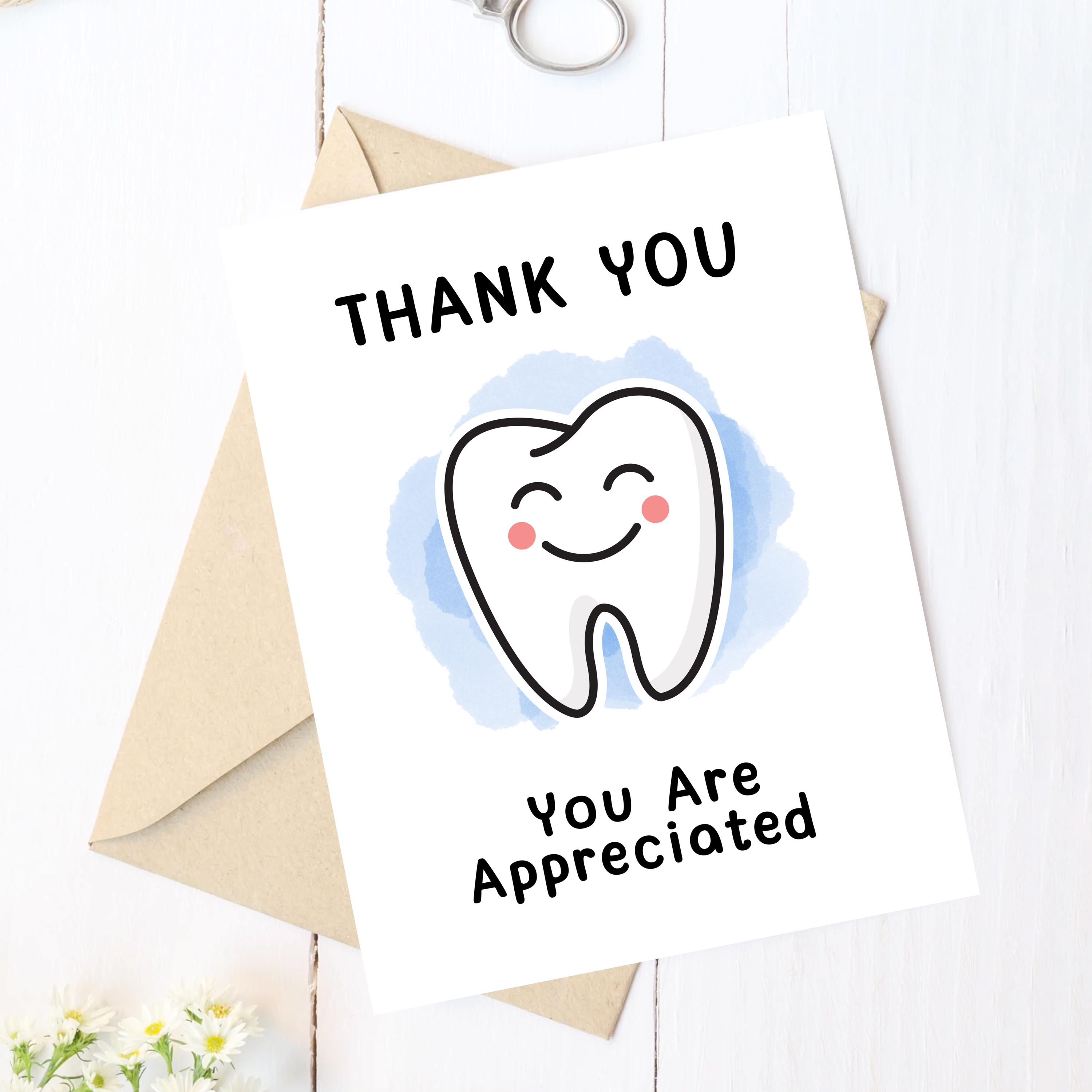 Thank You Card for Dentist and Dental Assistant - Dental Card ...
