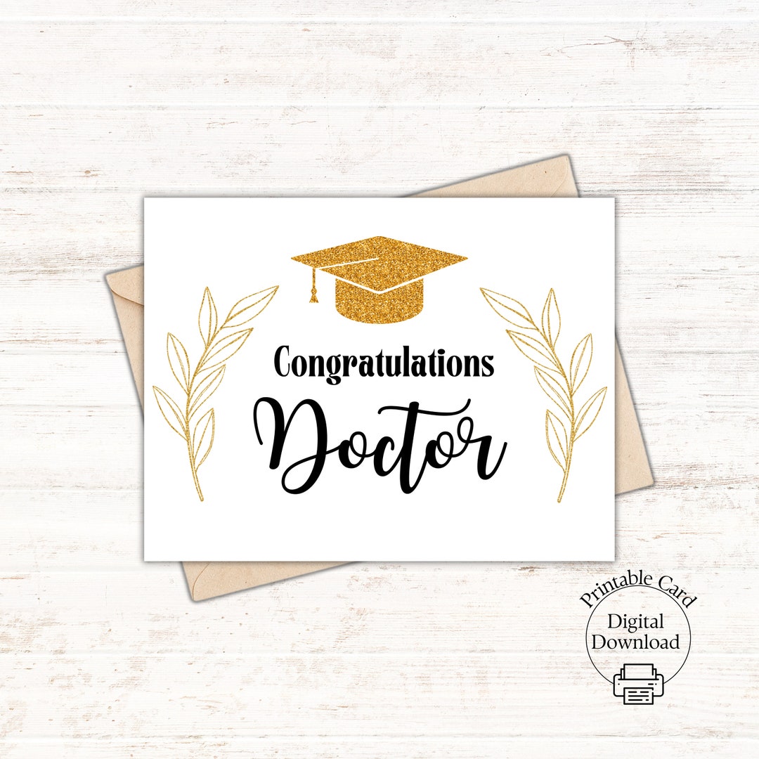 Congratulations Doctor Card, Graduation Doctor Gift, Card for New ...