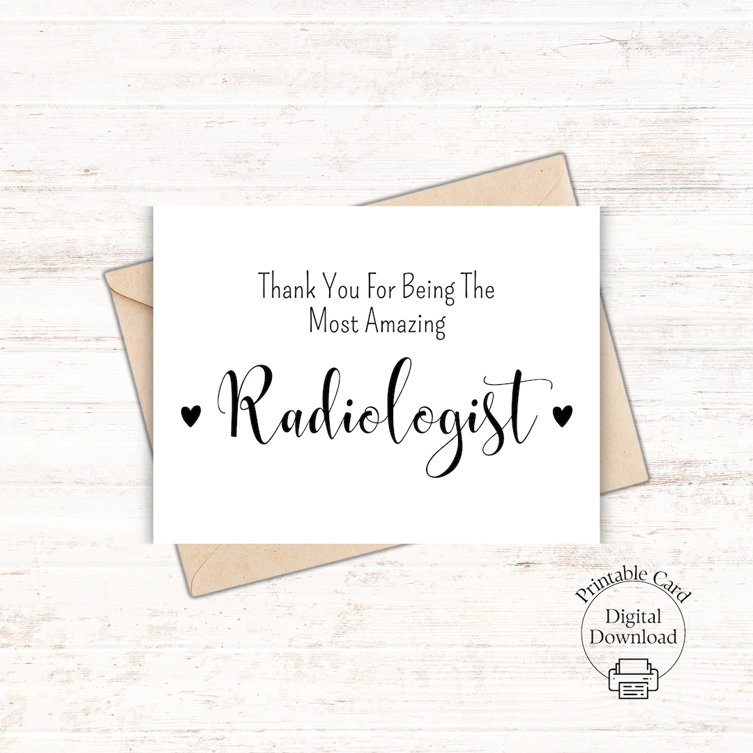 Radiologist Thank You Card Gift Radiology Card Thank You Radiology ...