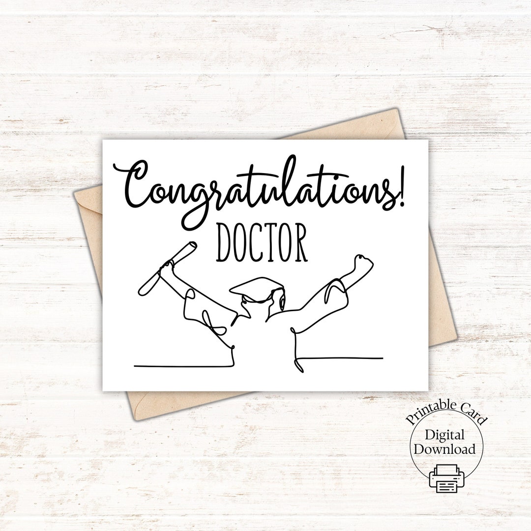 Congratulations Doctor Card Graduation Doctor Gift, Card for Doctor ...