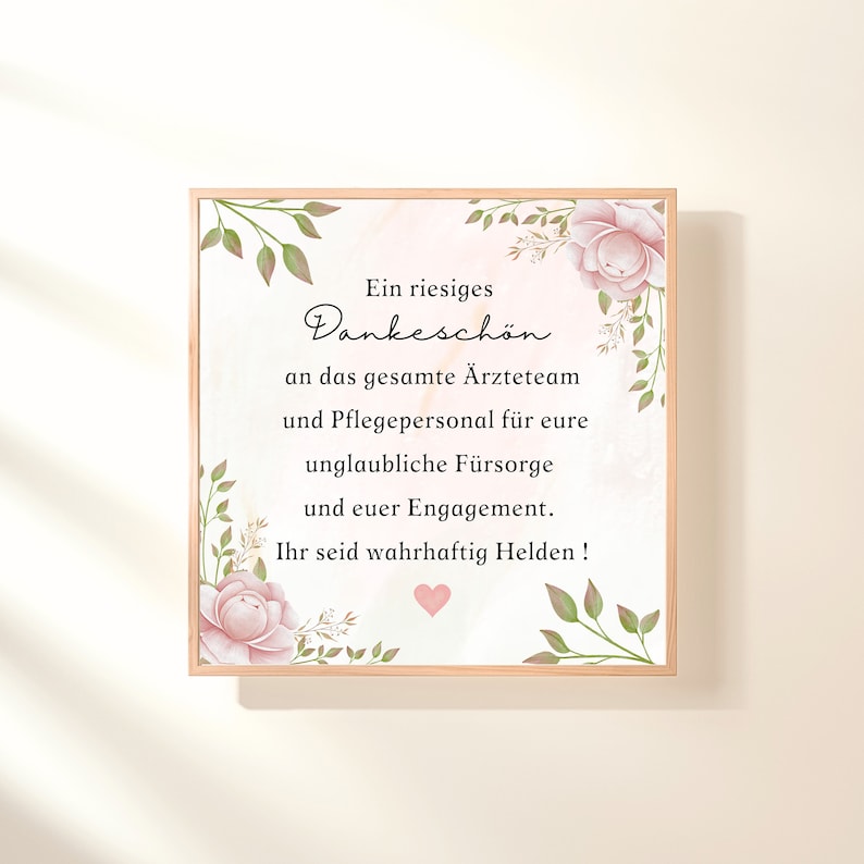 Poster Danke für Ärzte und Pflegepersonal, Dankeschön Geschenk für ...