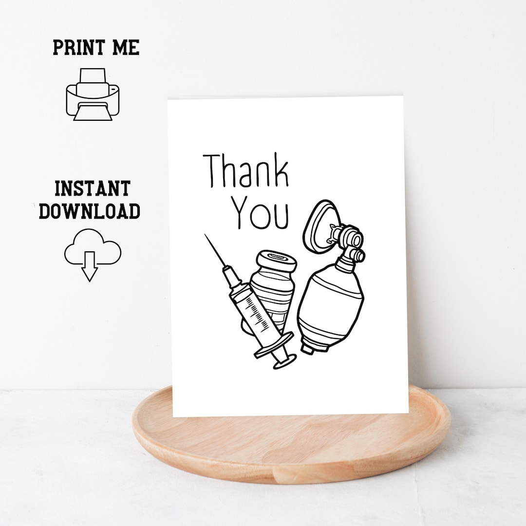 Thank You to Anesthesiologist Card, Thank You Anesthesia & Surgery Gift ...
