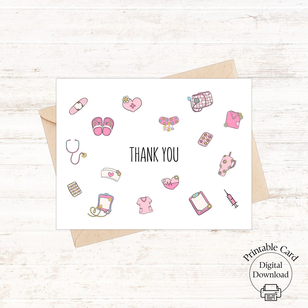 Medical Thank You Card, Healthcare Thank You Card, Thank You Card for ...